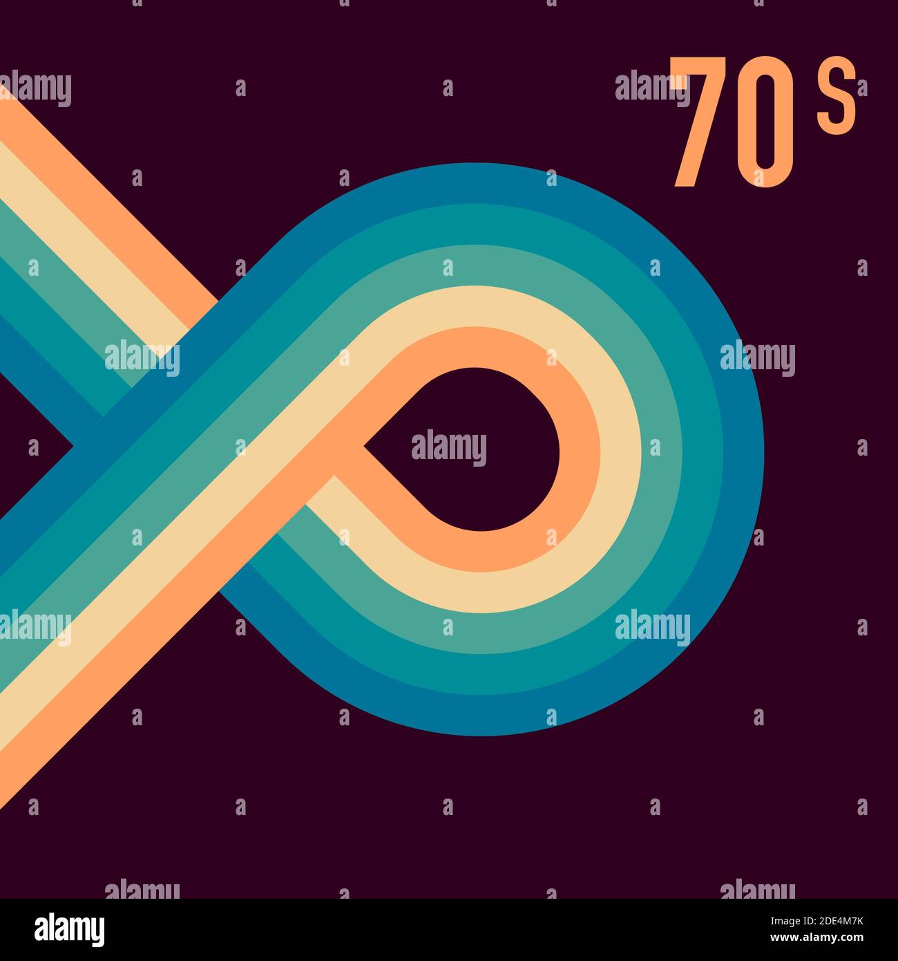 70s, 1970 abstract vector stock retro lines background. Vector ...