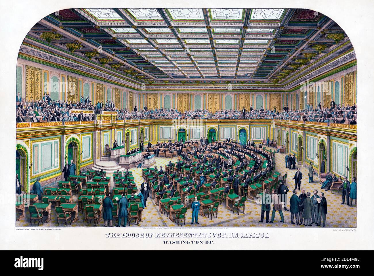 Print shows a interior view of the House of Representatives wing of the ...