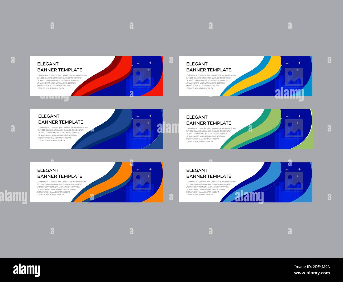 Elegant Banner Template Design Vector Set. Stylish Design And colorful ...