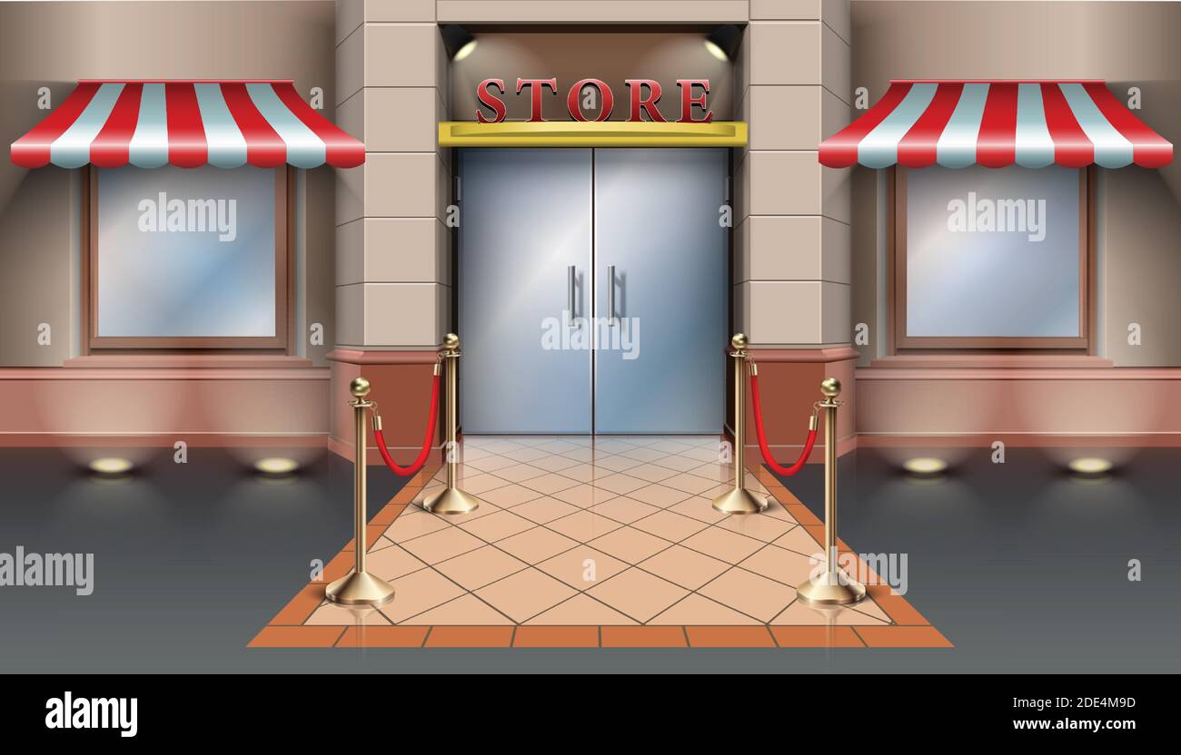 3d realistic vector cartoon store entrance Stock Vector Image & Art - Alamy