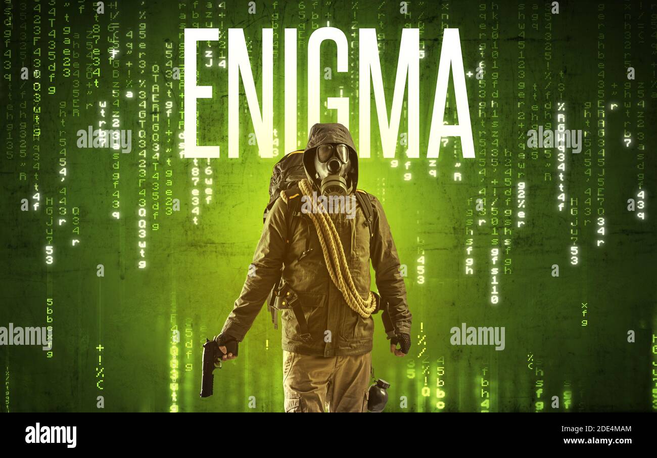 Faceless hacker with ENIGMA inscription, hacking concept Stock Photo ...
