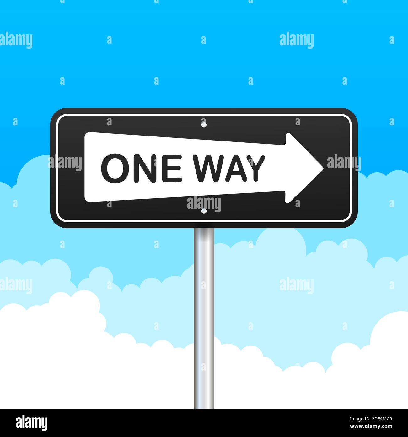 One way. Black icon on white backdrop. Safety concept. Arrow icon ...
