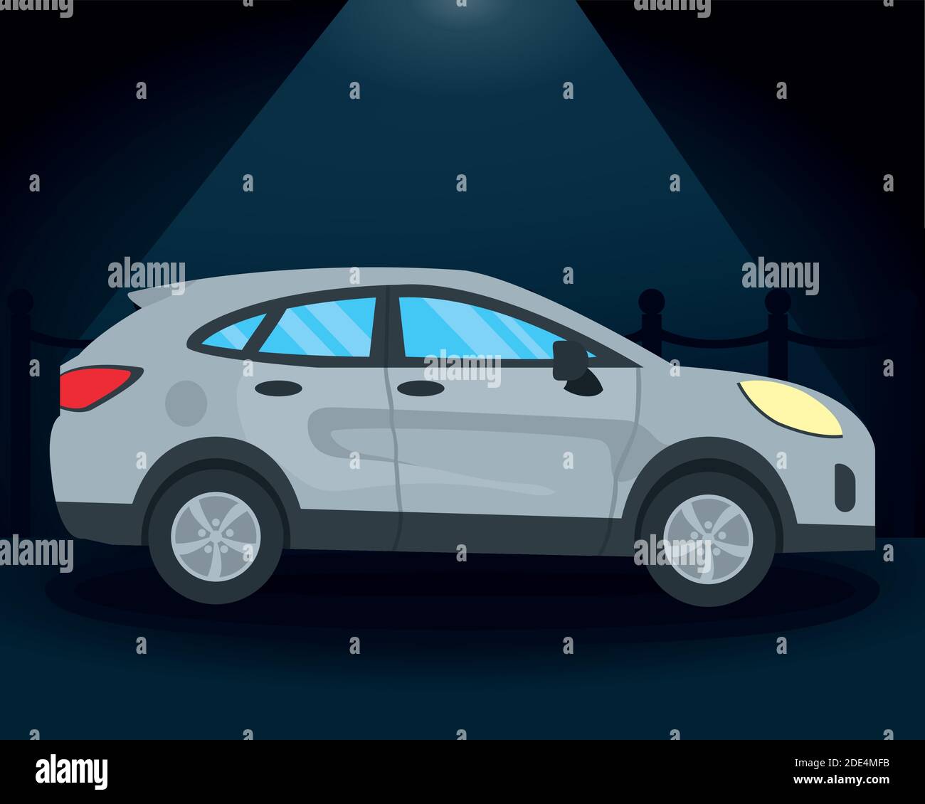 gray suv car icon over blue background, colorful design, vector ...