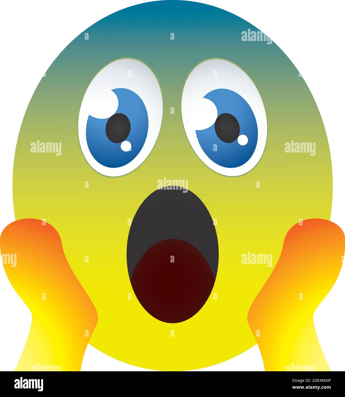 surprised emoji face icon over white background, colorful design ...