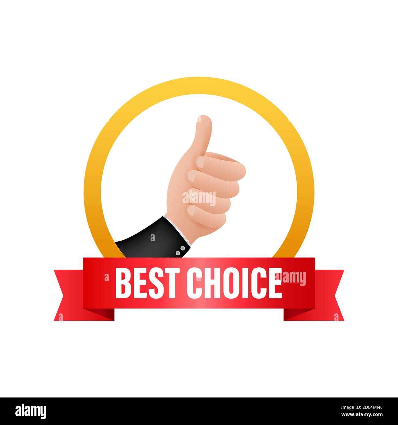 Best choice, realistic gold fabric award ribbon. Vector illustration ...