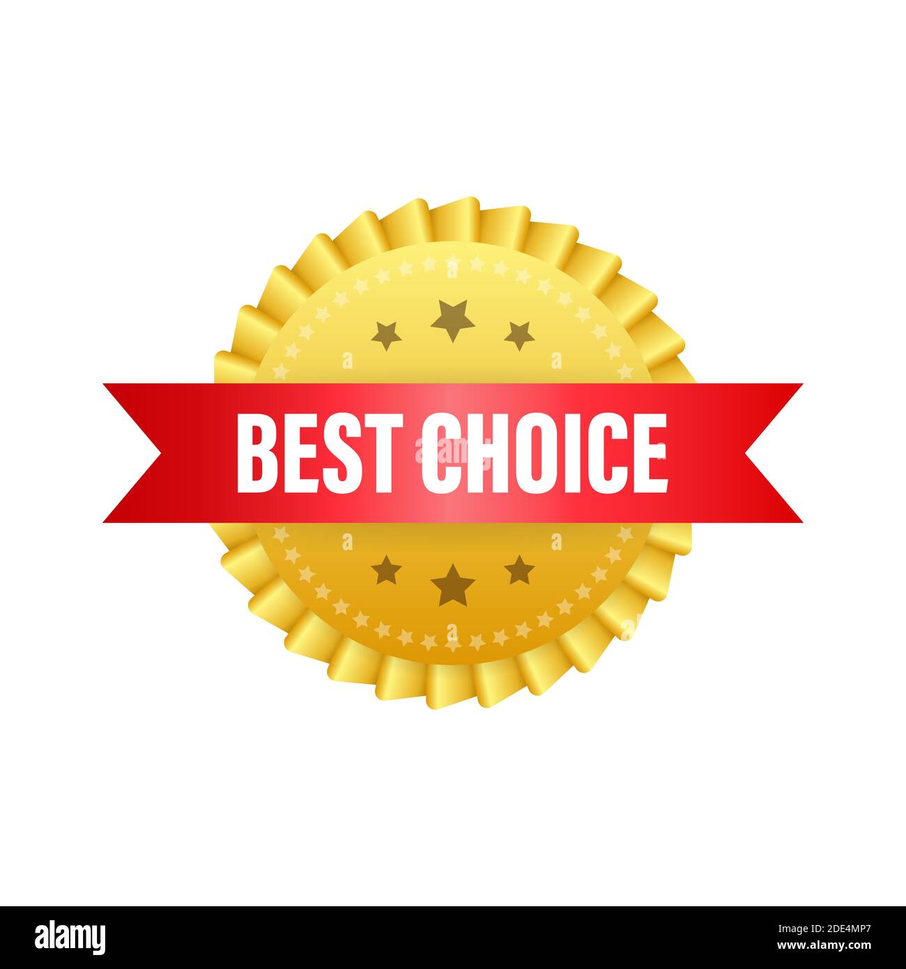 Best choice, realistic gold fabric award ribbon. Vector illustration ...