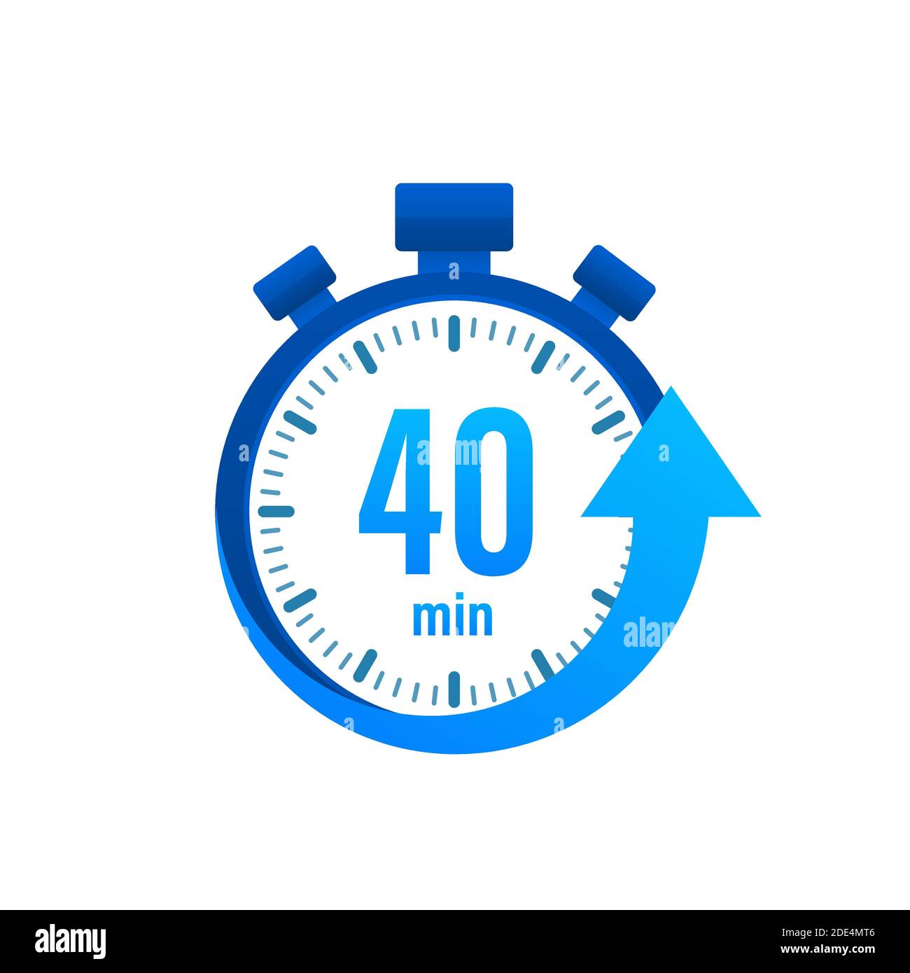 The 40 minutes, stopwatch vector icon. Stopwatch icon in flat style ...