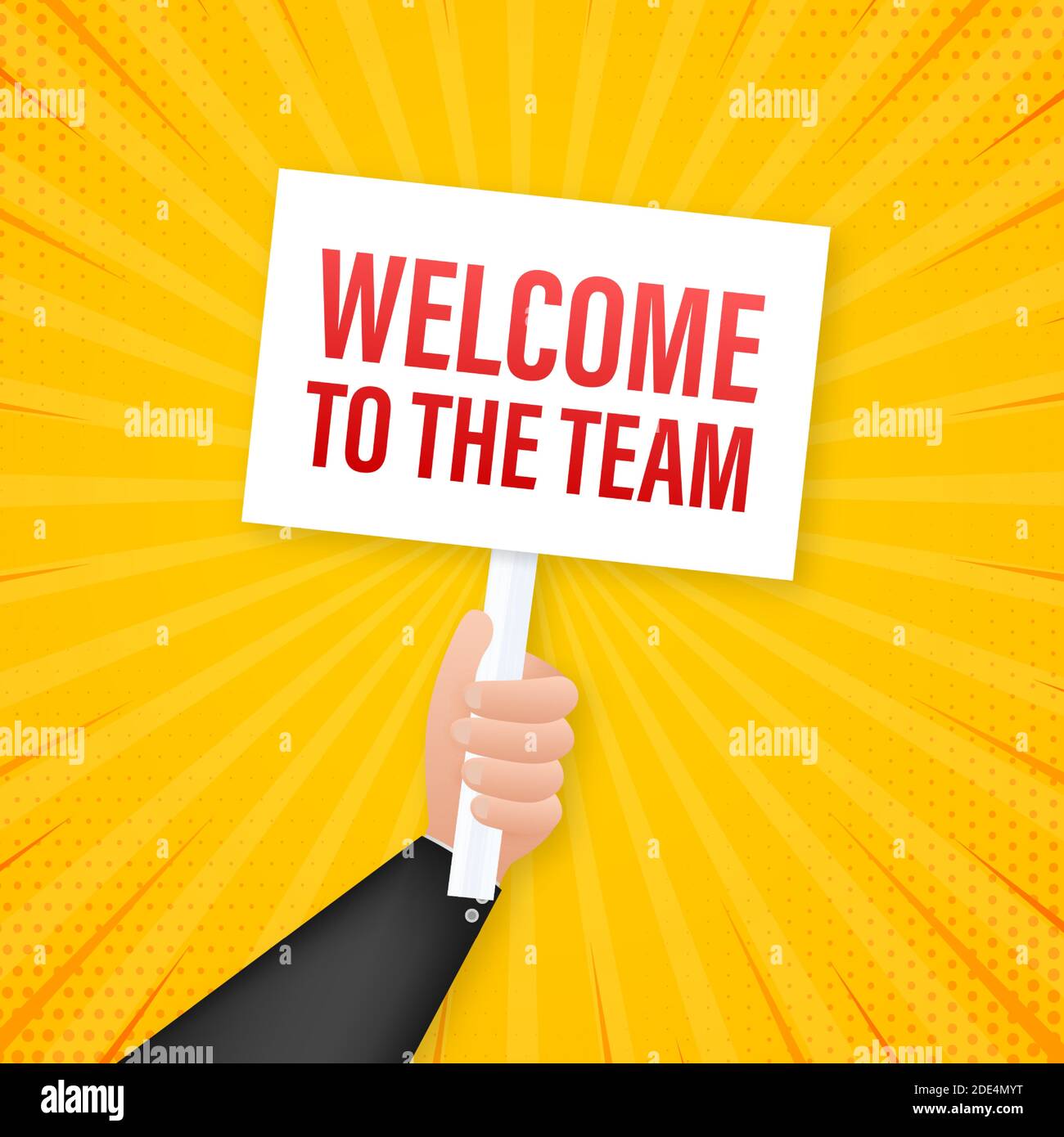 Welcome to the team written on speech bubble. Advertising sign. Vector ...