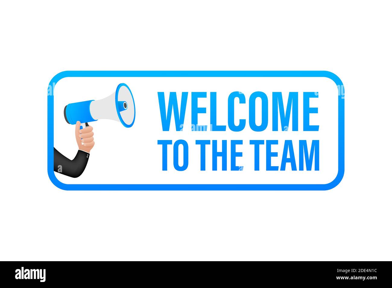 Welcome to the team written on speech bubble. Advertising sign. Vector ...