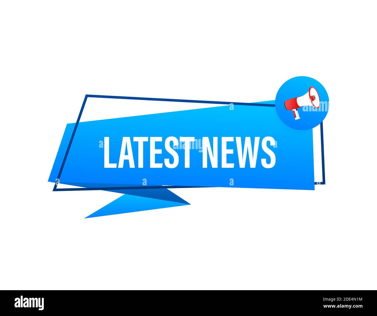 Hand Holding Megaphone with Latest news. Megaphone banner. Web design ...