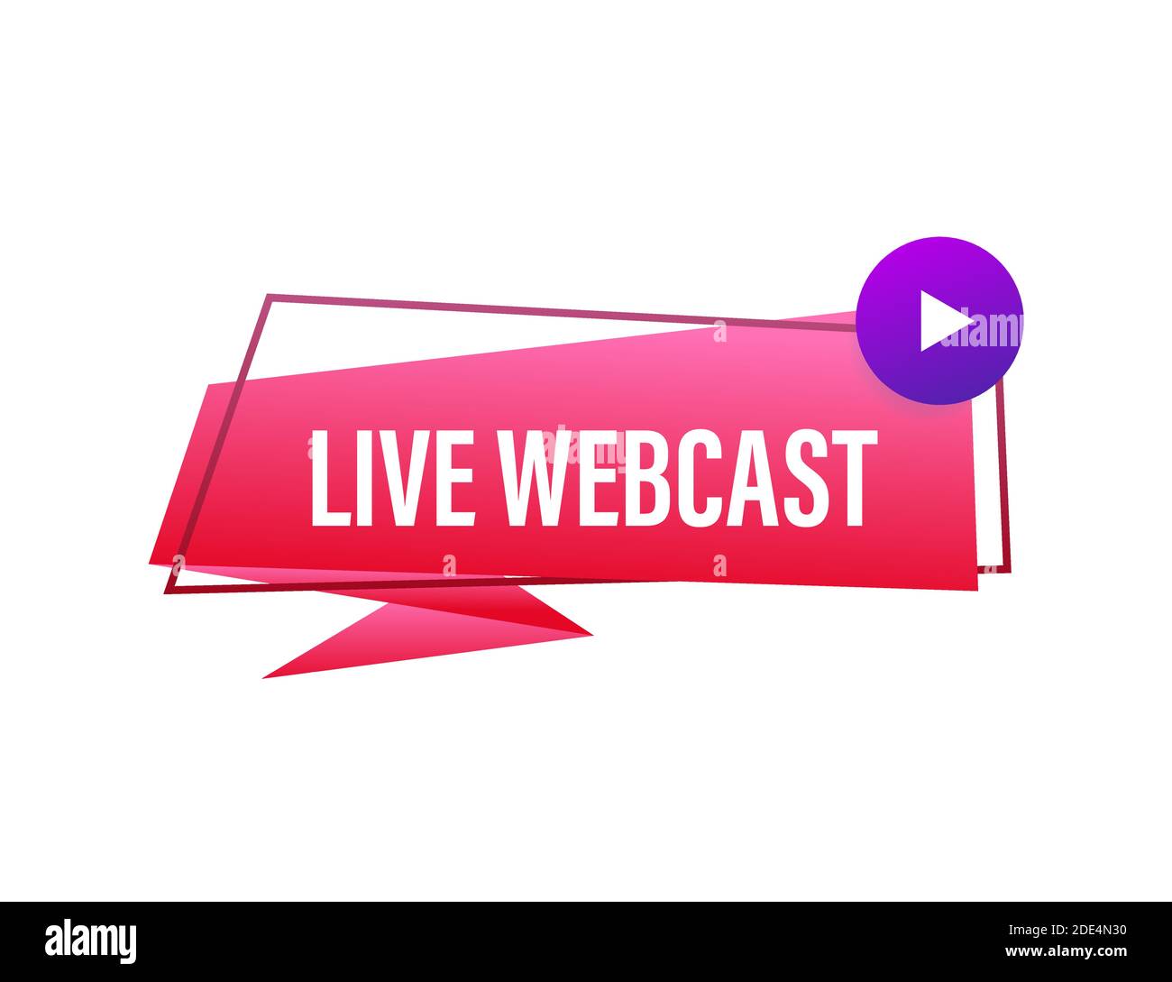 Live Webcast Button, icon, emblem, label. Vector illustration Stock ...