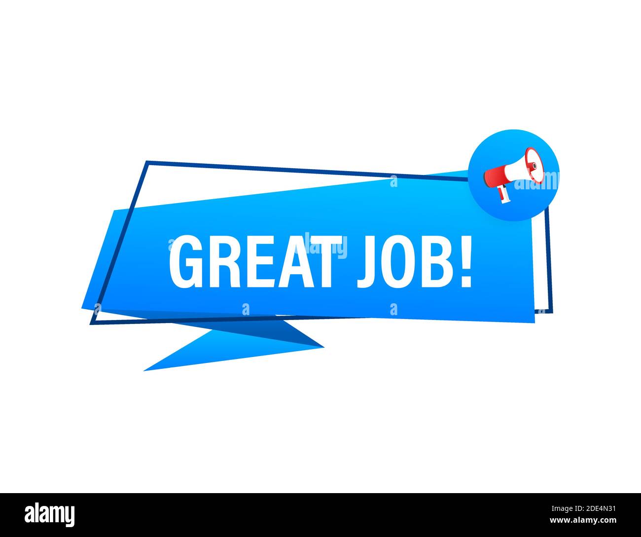 Hand Holding Megaphone with Great job. Megaphone banner. Web design ...