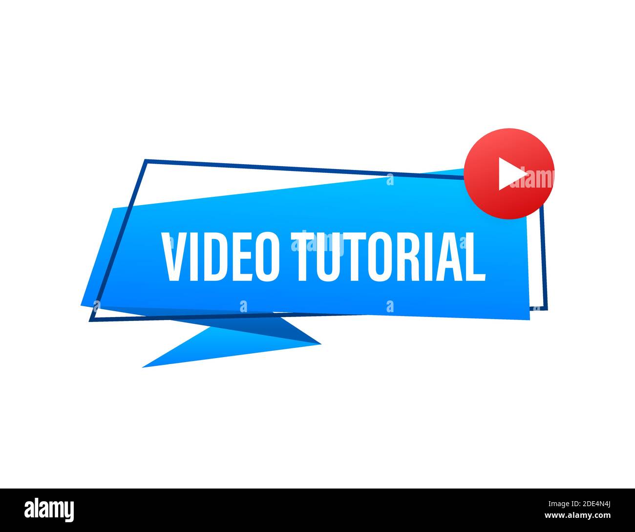 Video tutorials Button, icon, emblem, label. Vector illustration Stock ...