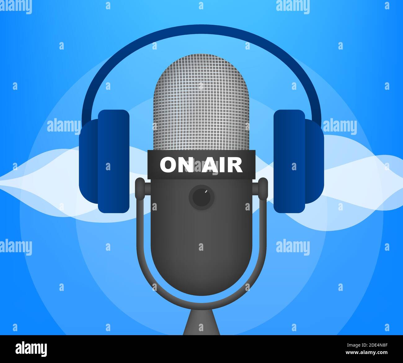 Podcast icon like on air live. Podcast. Badge, icon, stamp, logo. Radio ...