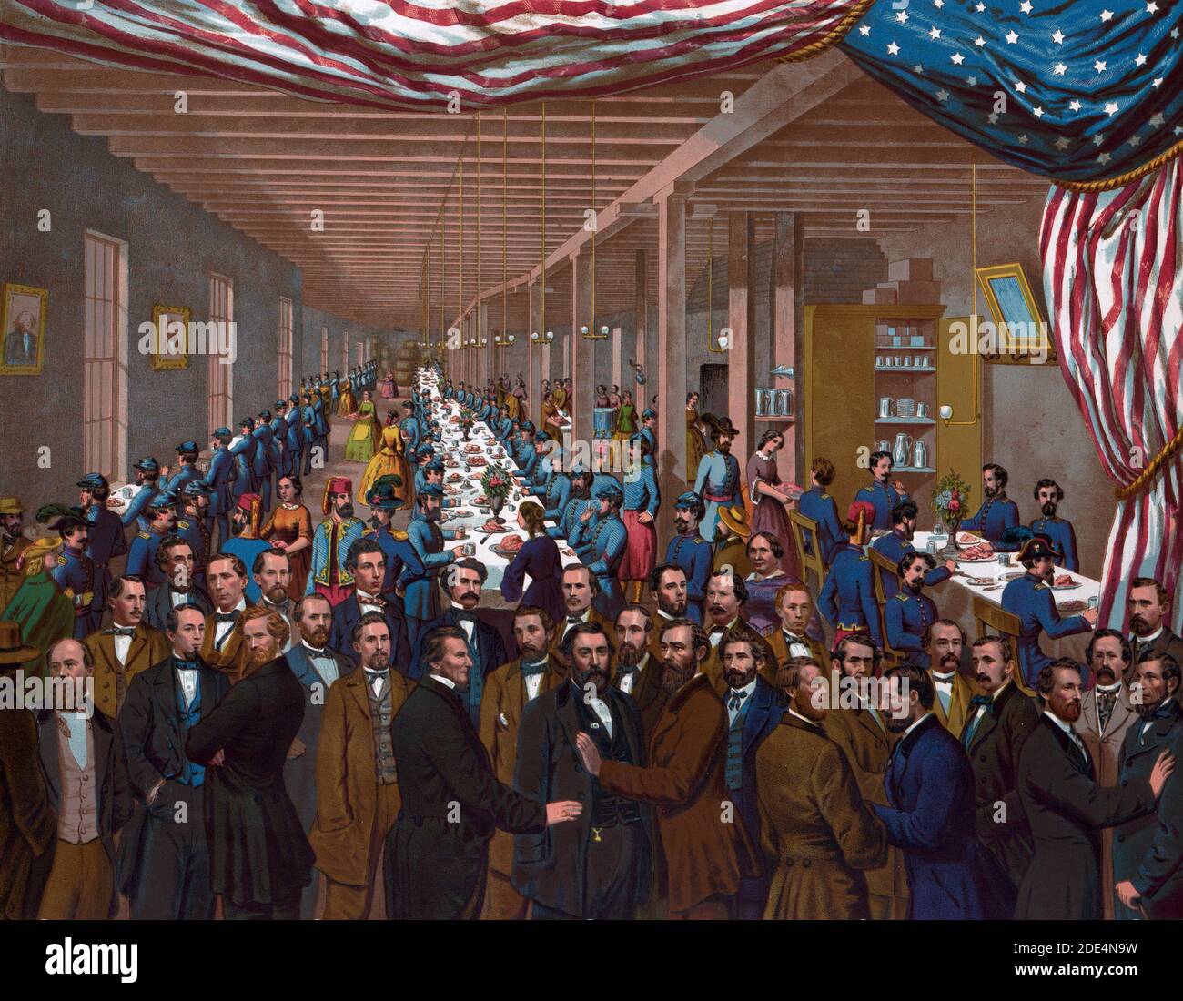 Cooper shop volunteer refreshment saloon print ca. 1862 Stock Photo - Alamy