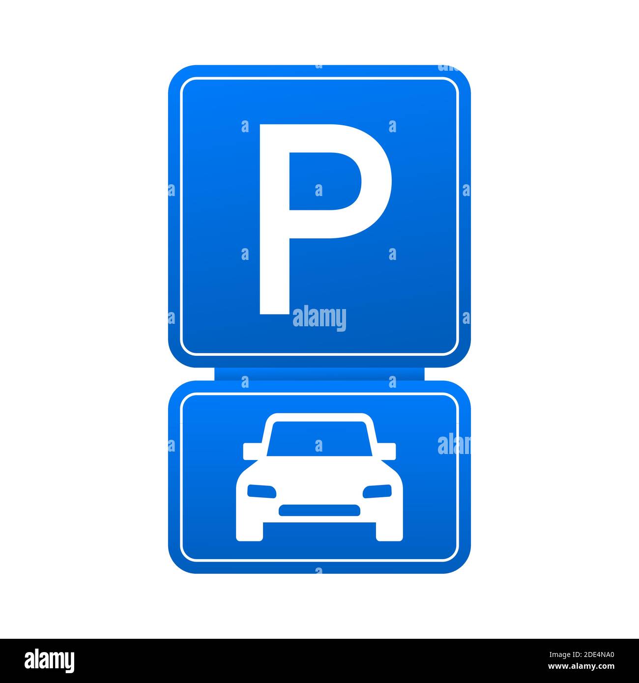 Template with blue parking. Logo, icon, label. Parking on white ...