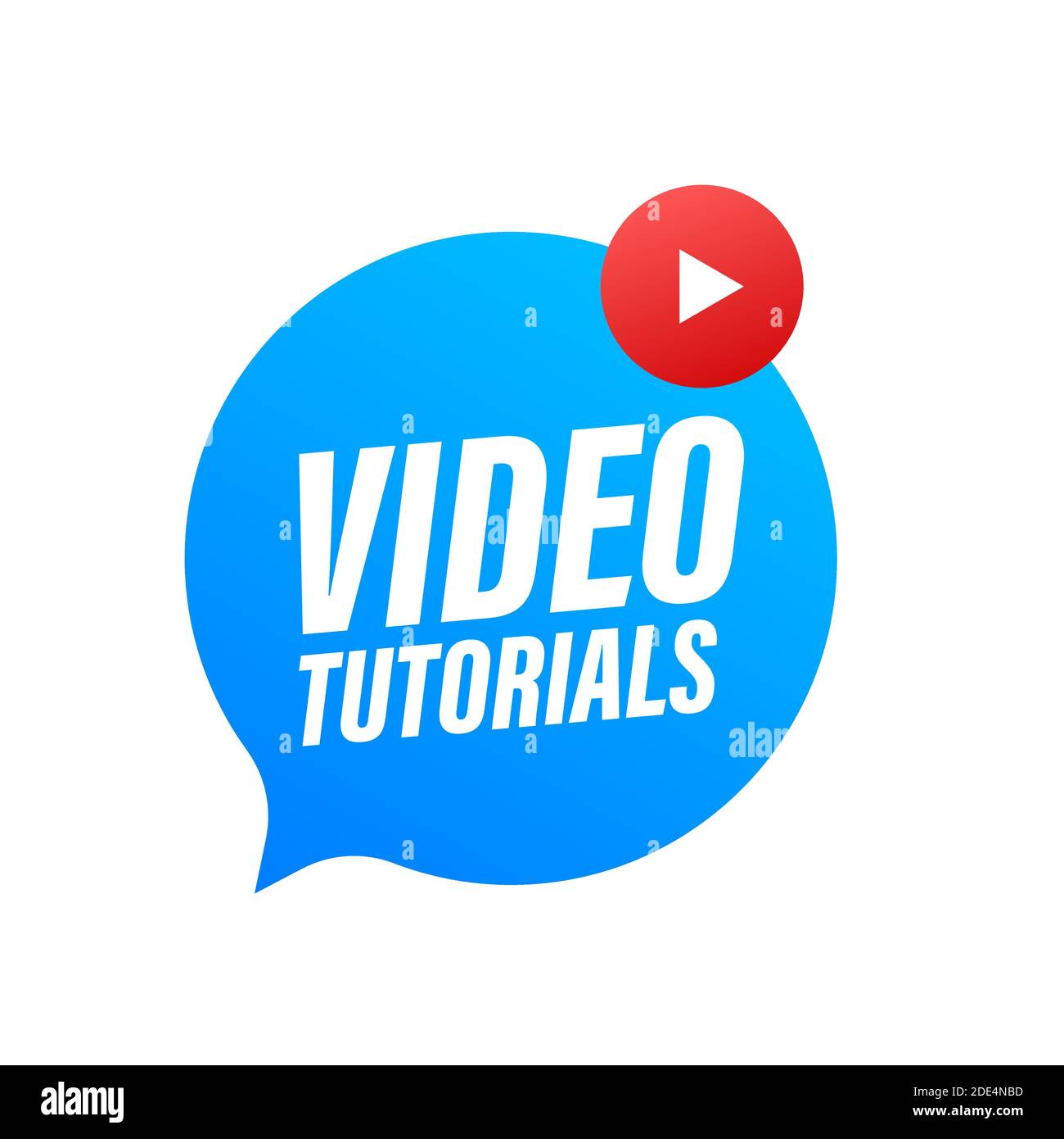 Video tutorials Button, icon, emblem, label. Vector illustration Stock ...
