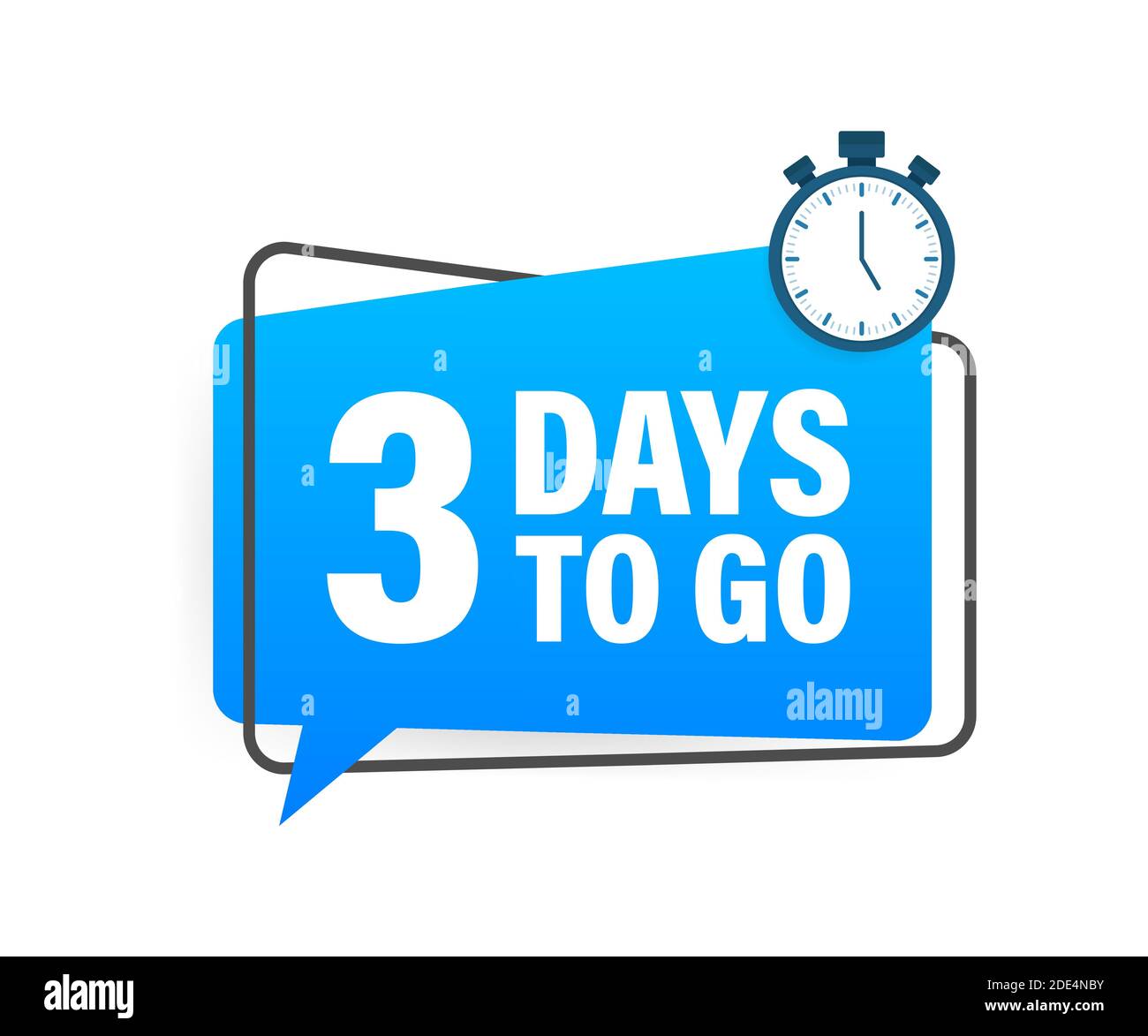 3 Days to go. Countdown timer. Clock icon. Time icon. Count time sale. Vector stock illustration ...