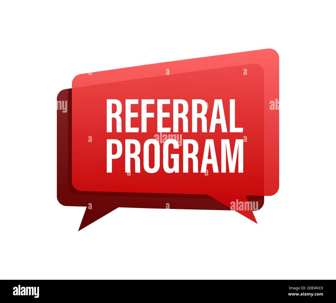 Referral program written on red label. Advertising sign. Vector stock ...