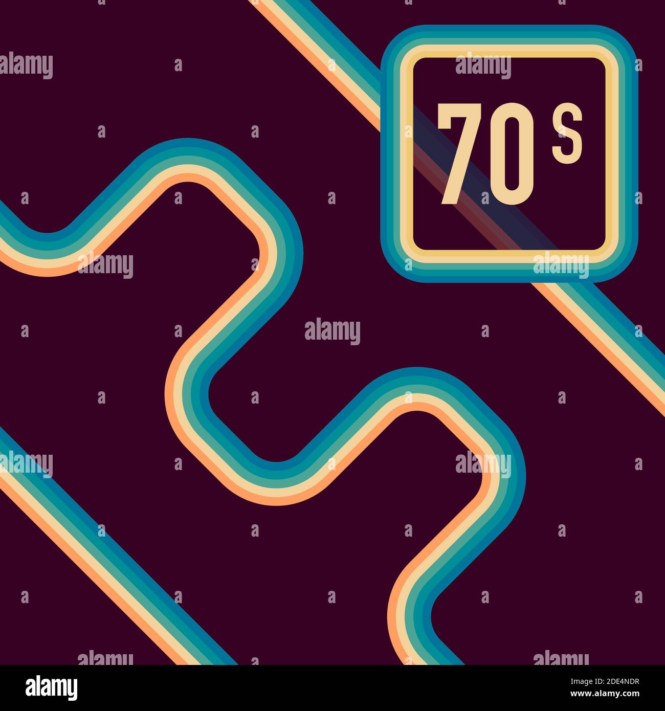 70s, 1970 abstract vector stock retro lines background. Vector ...