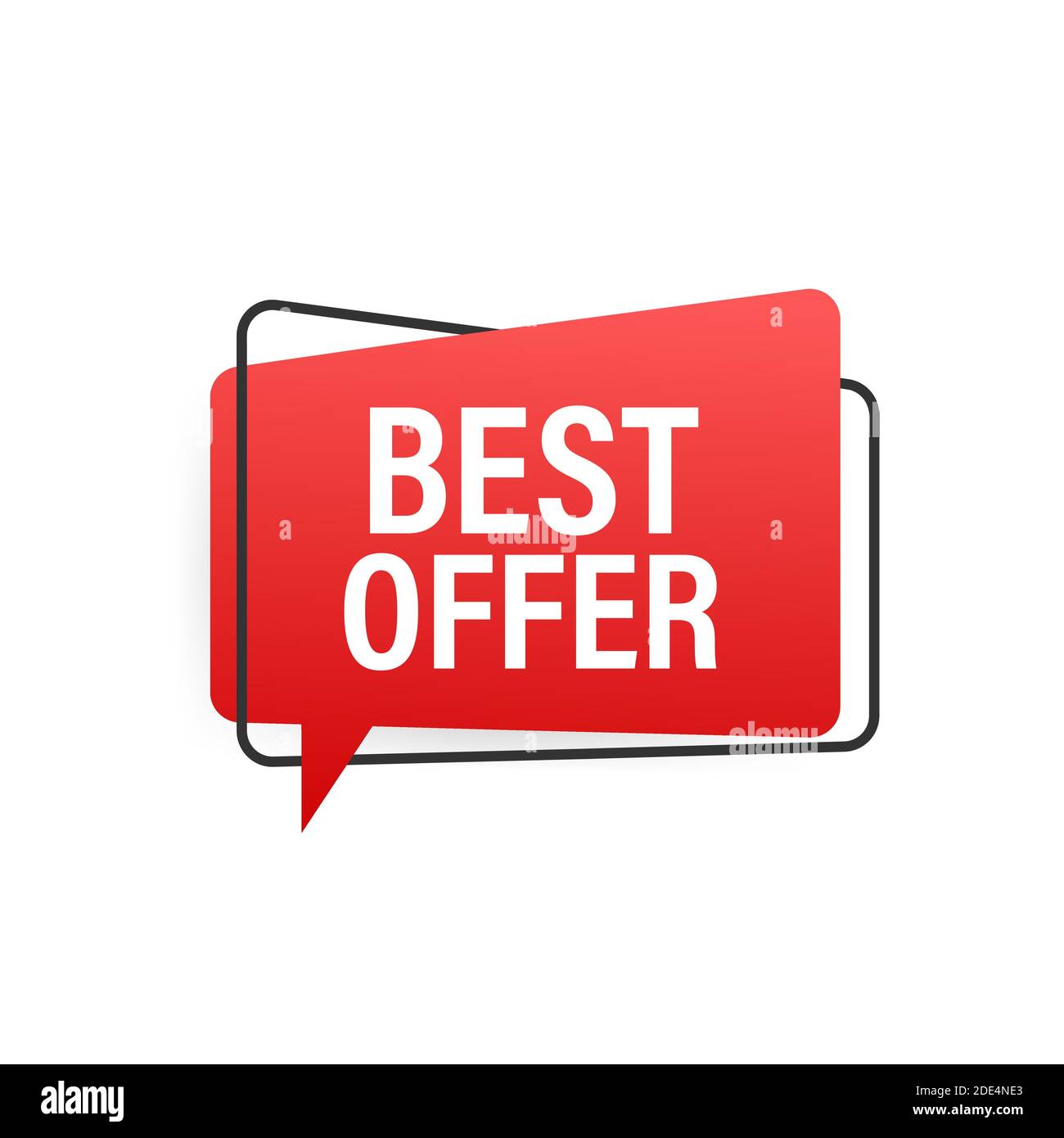 Best Offer grunge style red colored. Discount label. Vector stock ...