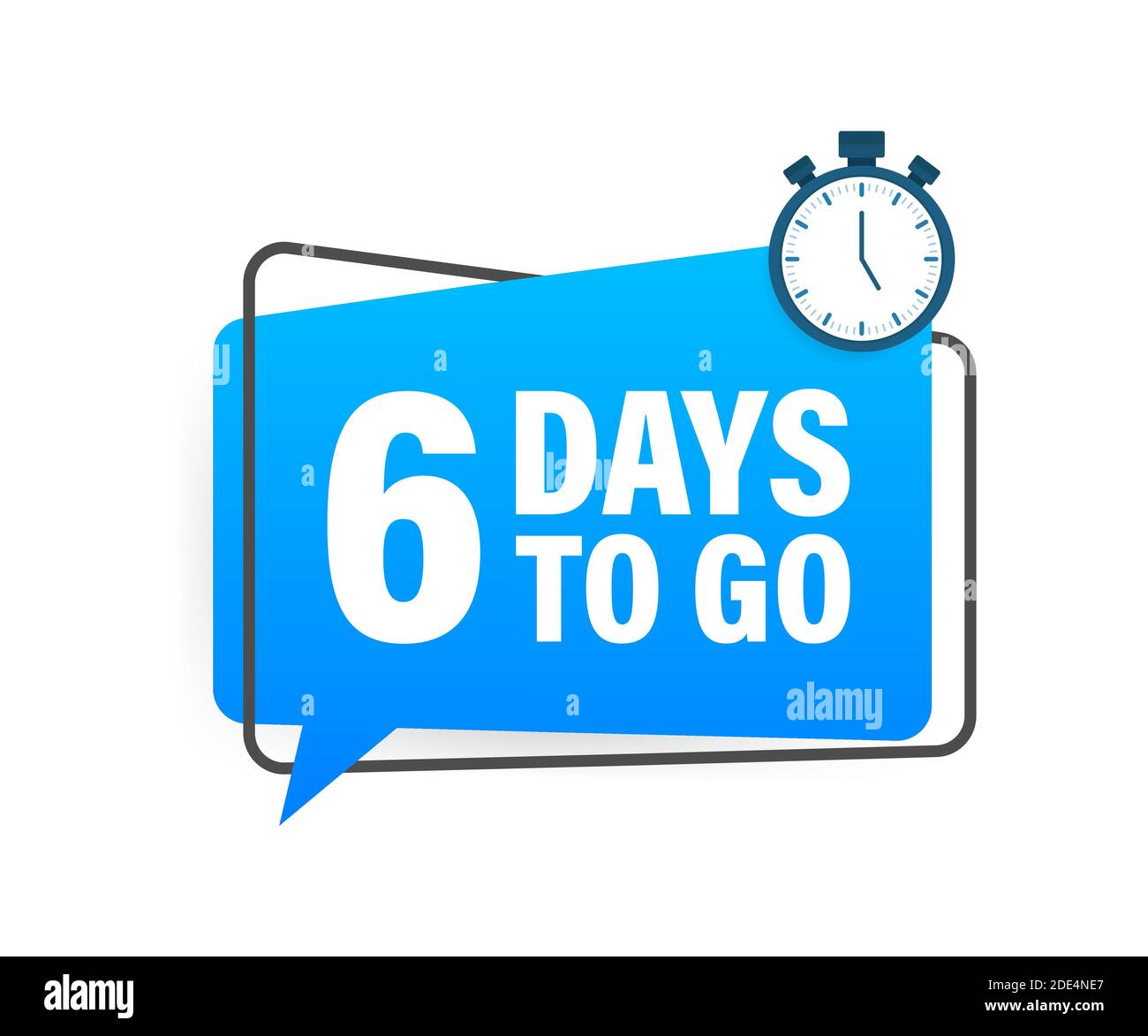 6 Days to go. Countdown timer. Clock icon. Time icon. Count time sale ...
