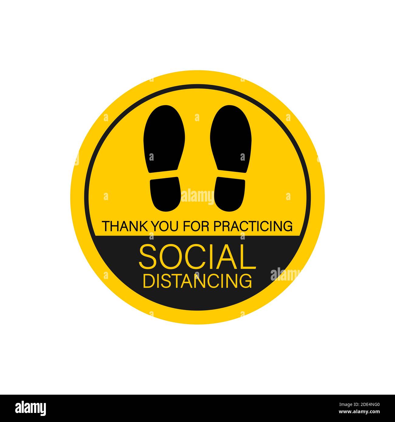 Social distance signage icon. Please wait here. Keep safe distance ...