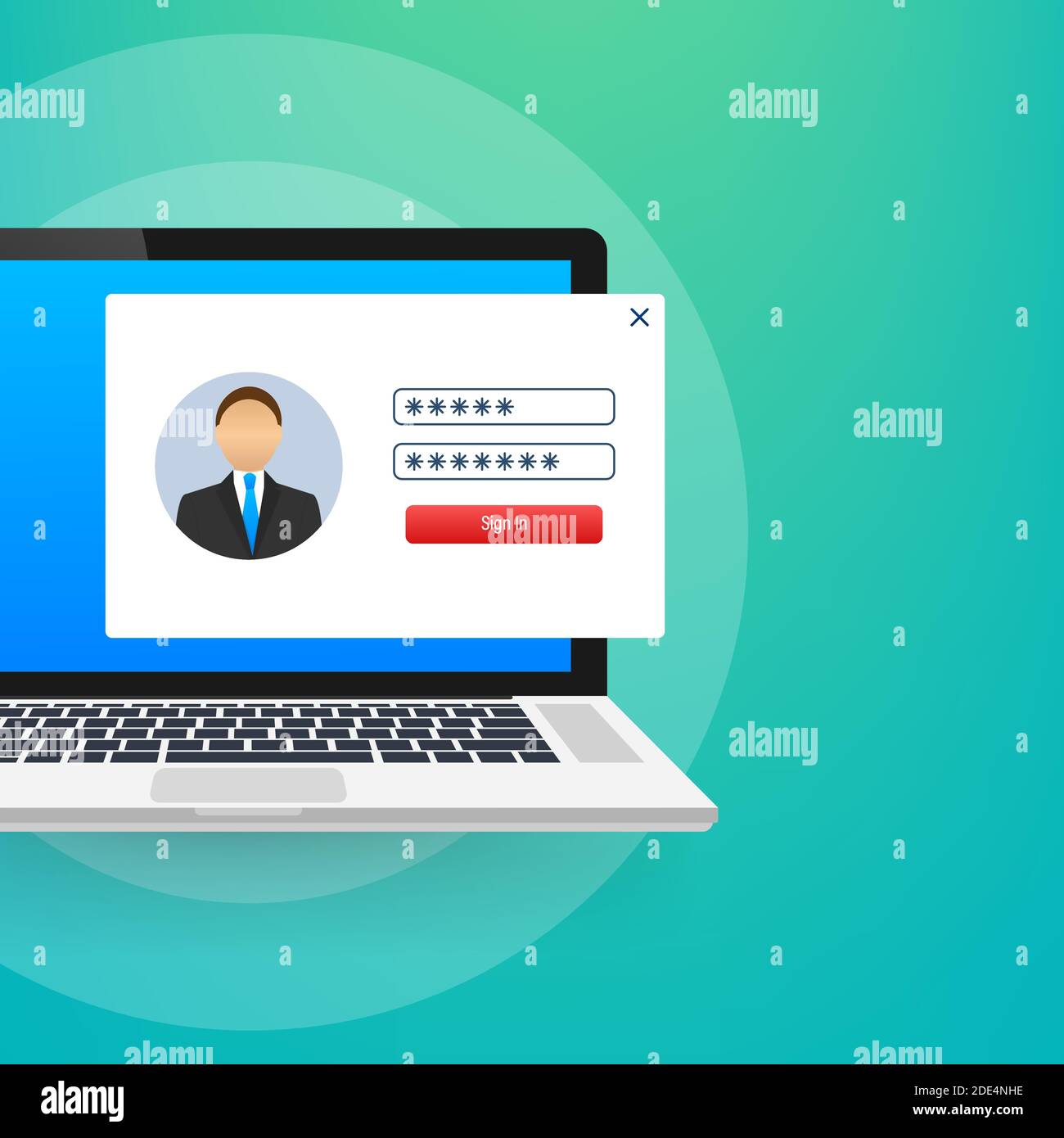 Login Page On Laptop Screen Notebook And Online Login Form Sign In Page User Profile Access