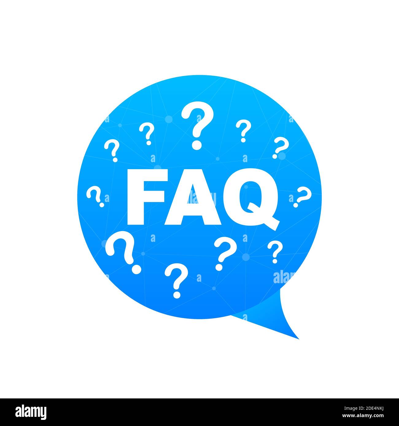 Frequently asked questions FAQ banner. Computer with question icons. Vector stock illustration ...
