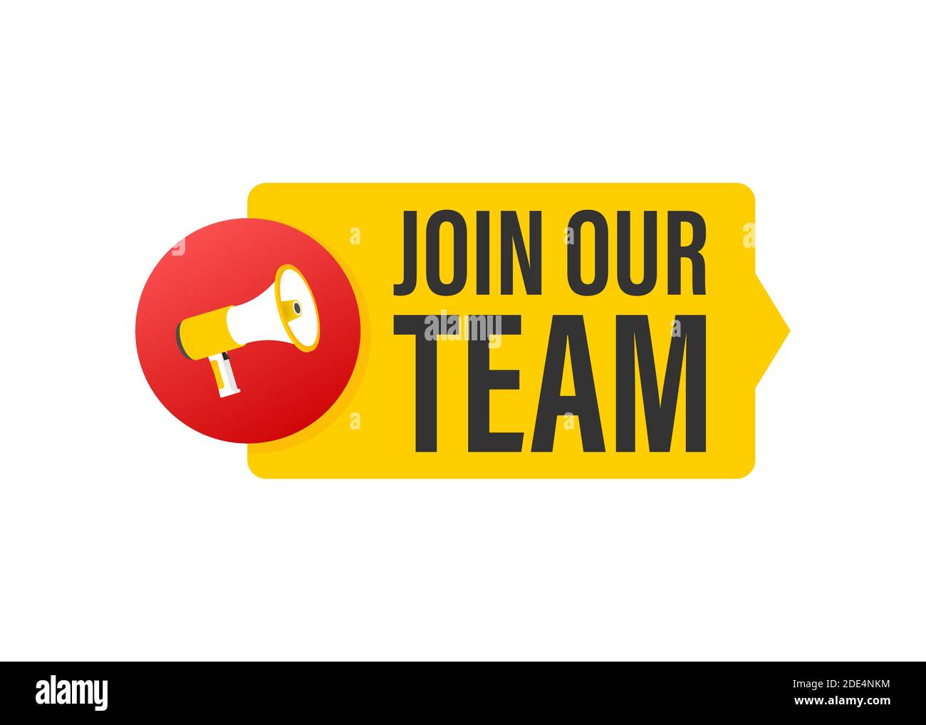 Megaphone Hand, business concept with text join our team. Vector ...