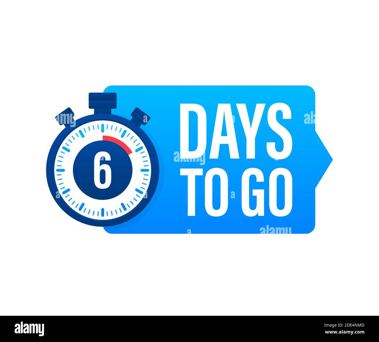 6 Days to go. Countdown timer. Clock icon. Time icon. Count time sale ...
