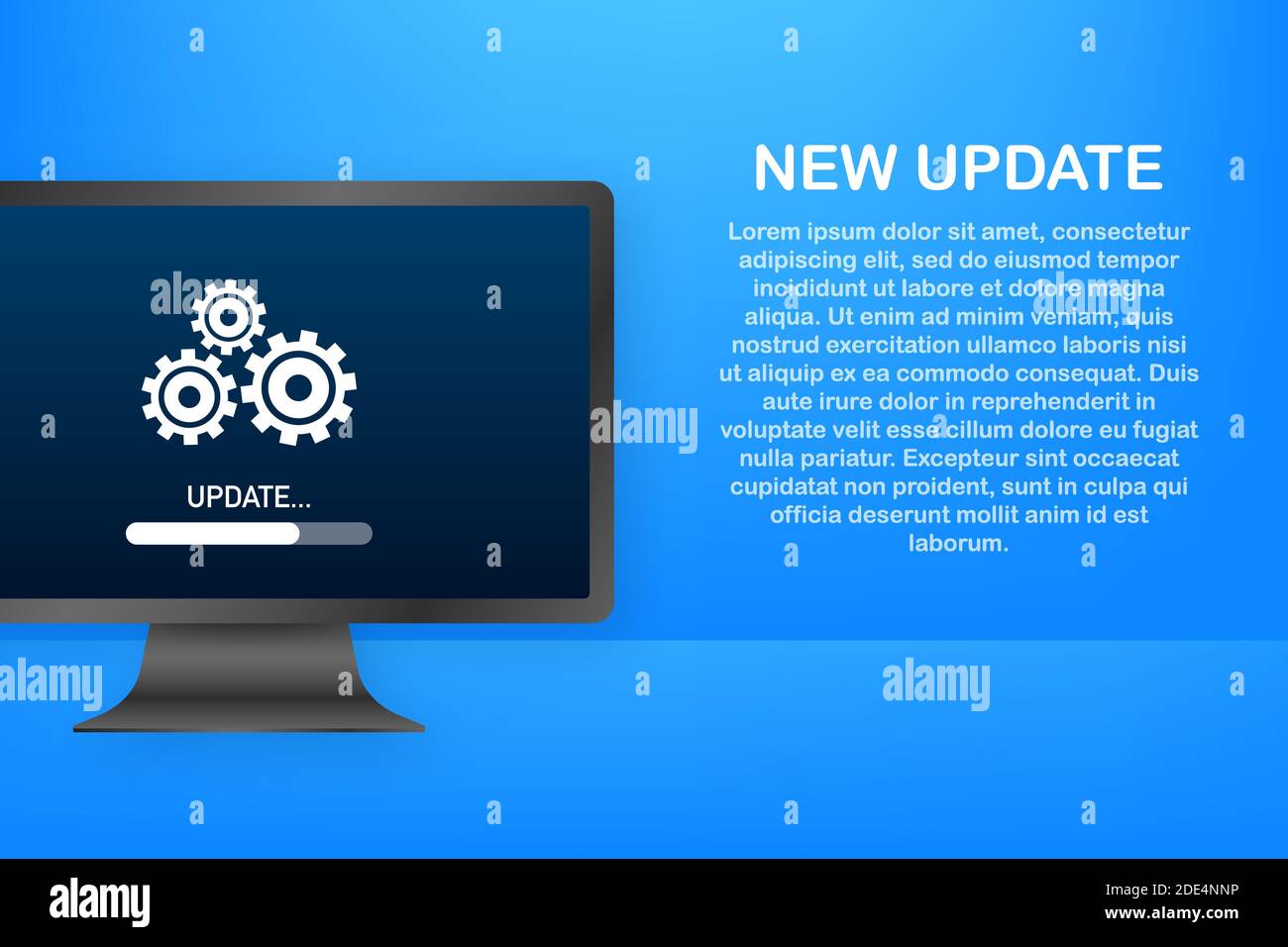 System software update, data update or synchronize with progress bar on ...