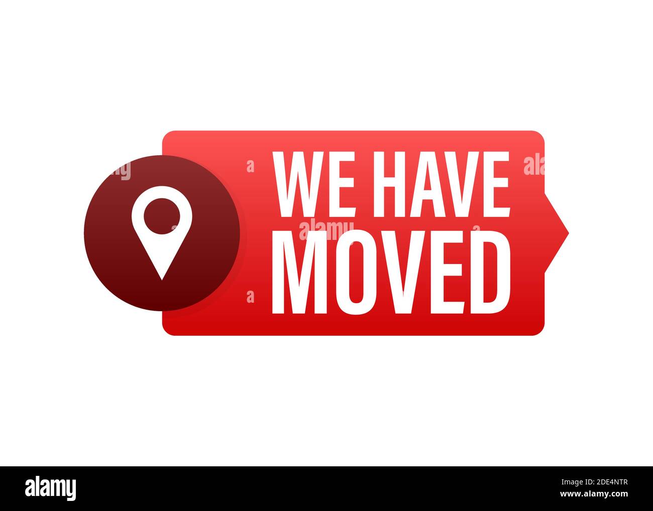 We have moved. Moving office sign. Clipart image isolated on blue ...