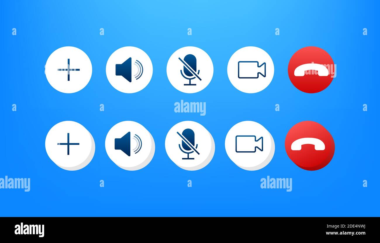 Set of Video call buttons. Web design. Video call buttons for mobile ...