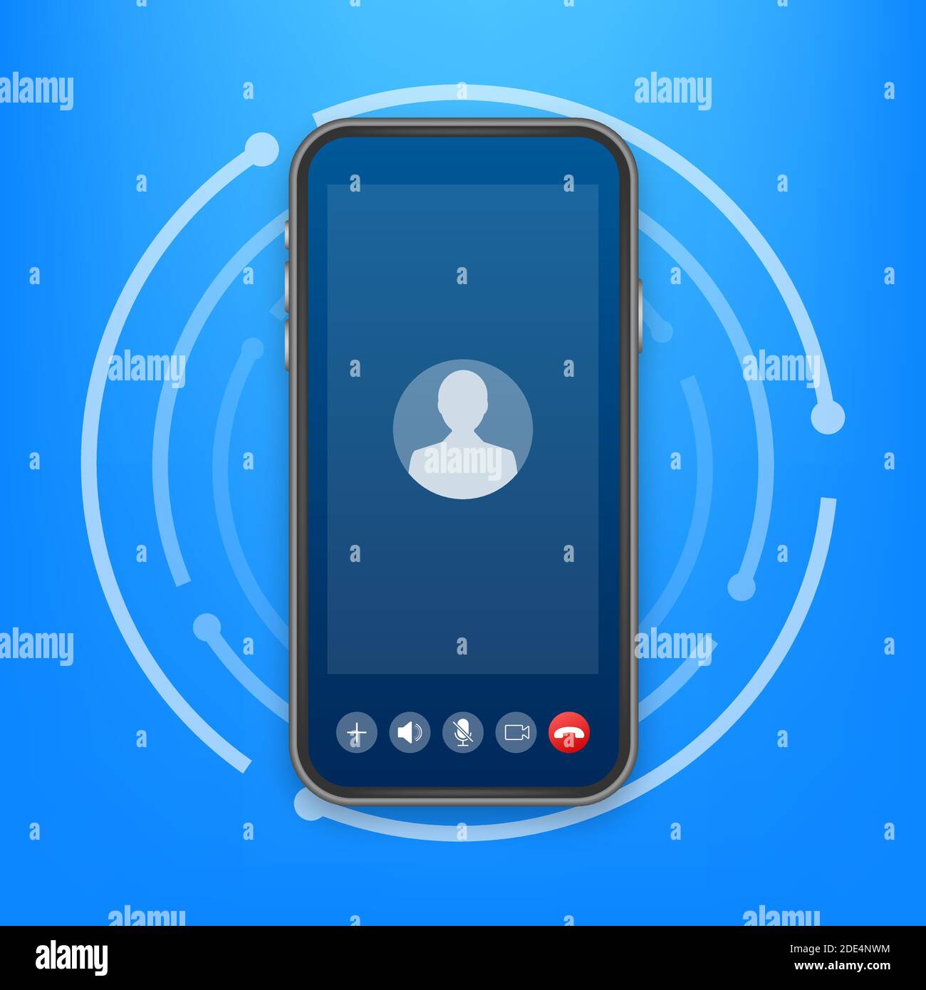Incoming video call on laptop. Laptop with incoming call, man profile ...