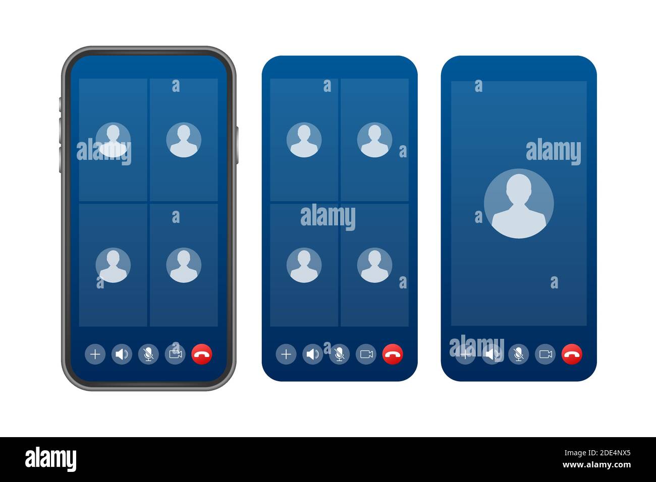 Incoming video call on laptop. Laptop with incoming call, man profile ...