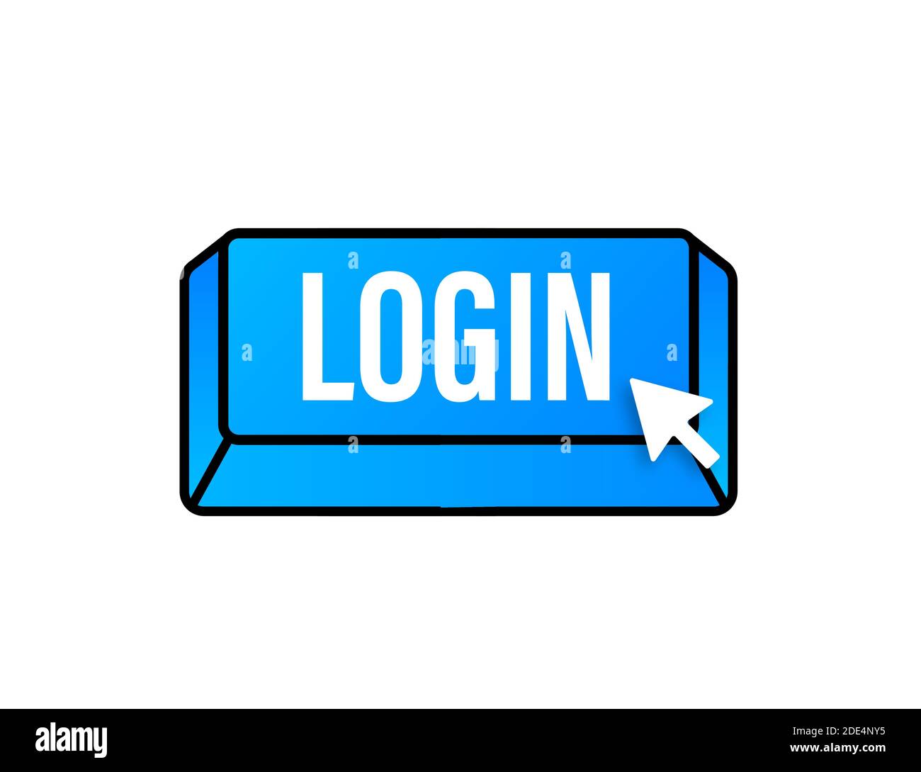 Login. Web banner. Arrow, cursor icon. Arrow vector icon. Hand click ...