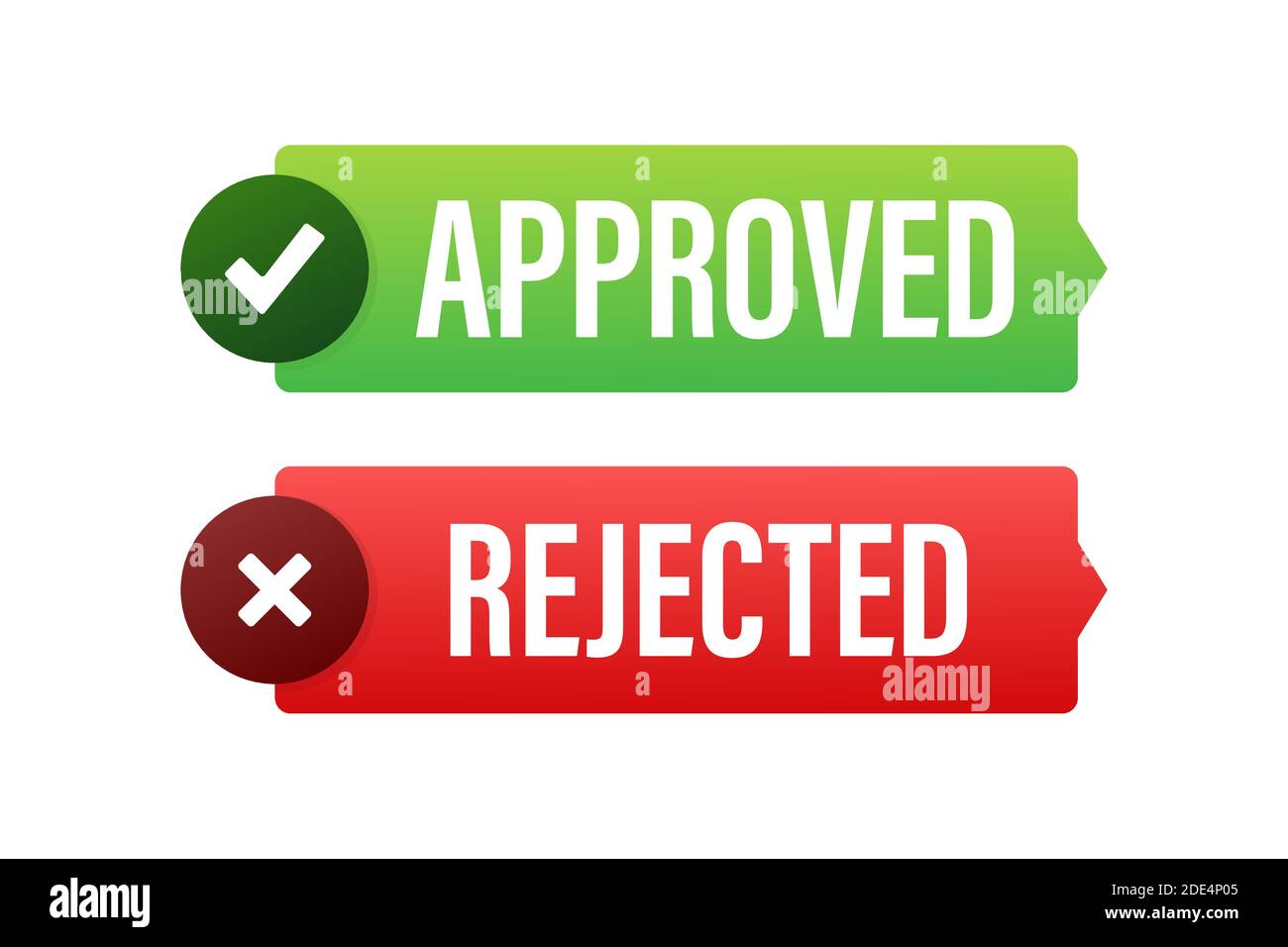 Approved and rejected label sticker icon. Vector stock illustration ...