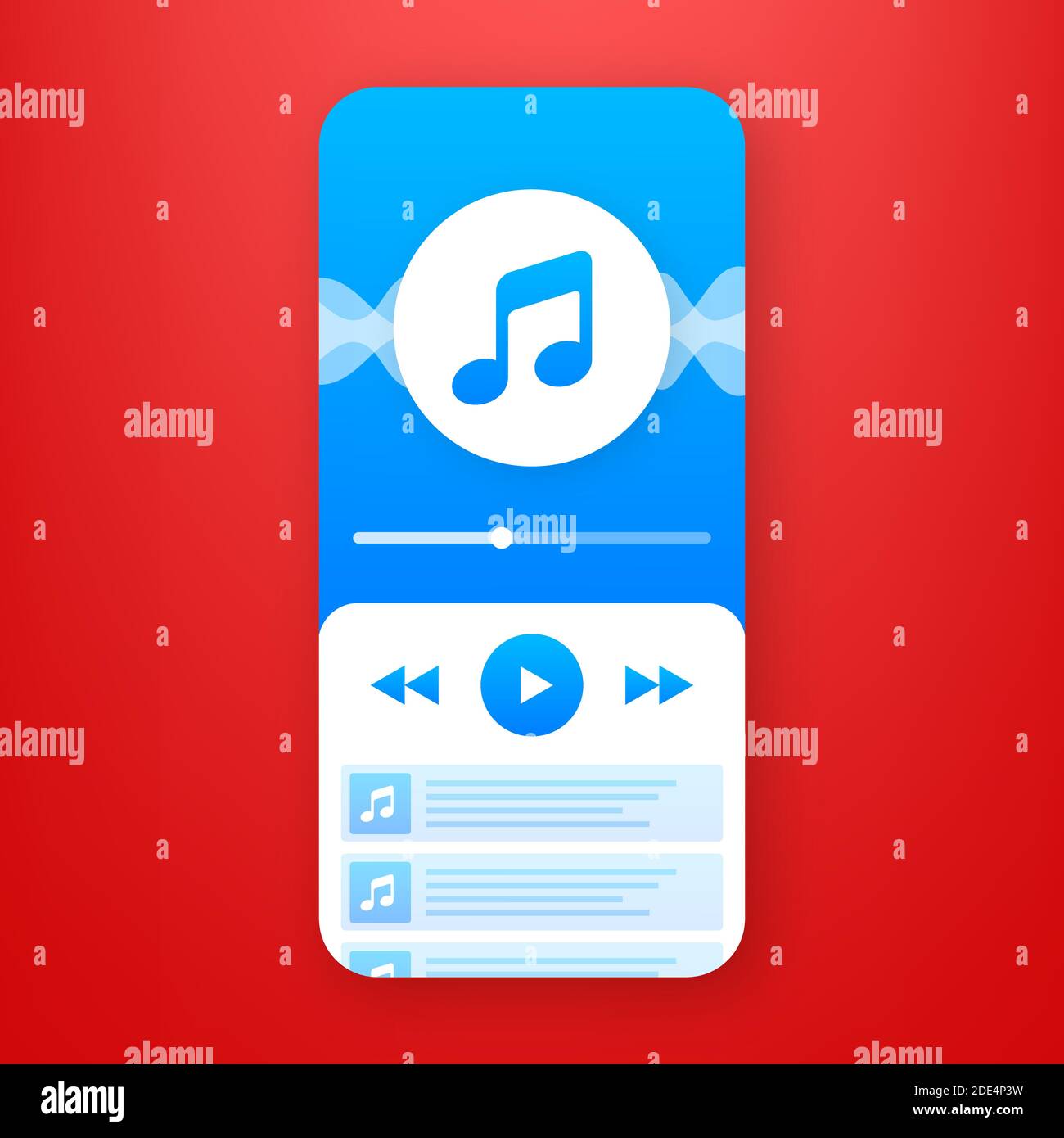 Mobile Application Interface. Music Player. Music app. Vector stock ...