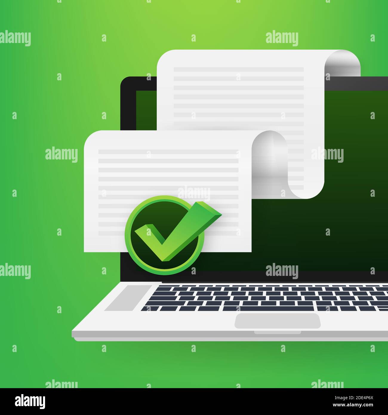 Documents icon. Stack of paper sheets. Confirmed or approved document ...