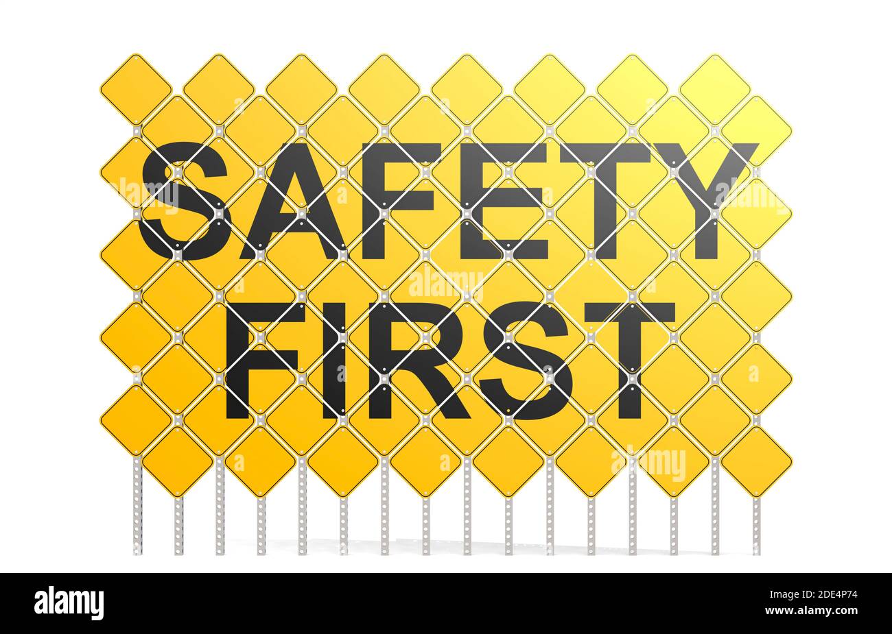 Safety first yellow sign Cut Out Stock Images & Pictures - Alamy