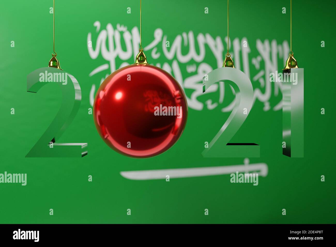 3D illustration 2021 happy new year against the background of the ...