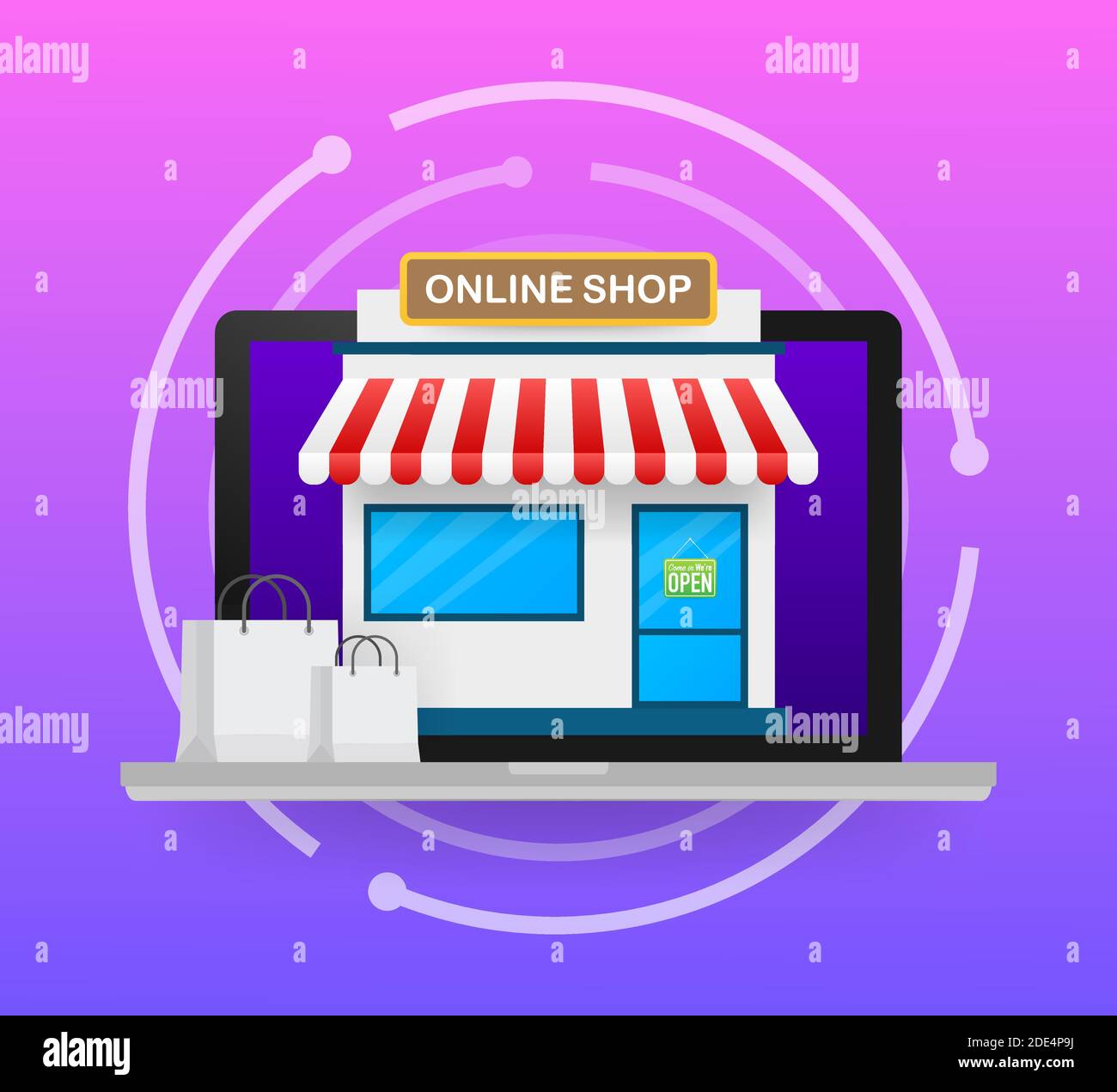 Shopping Online on Website. Online store, shop concept on laptop screen ...