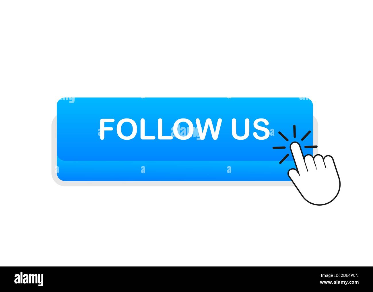 Follow us. Hand click icon. Finger click icon. Vector stock ...