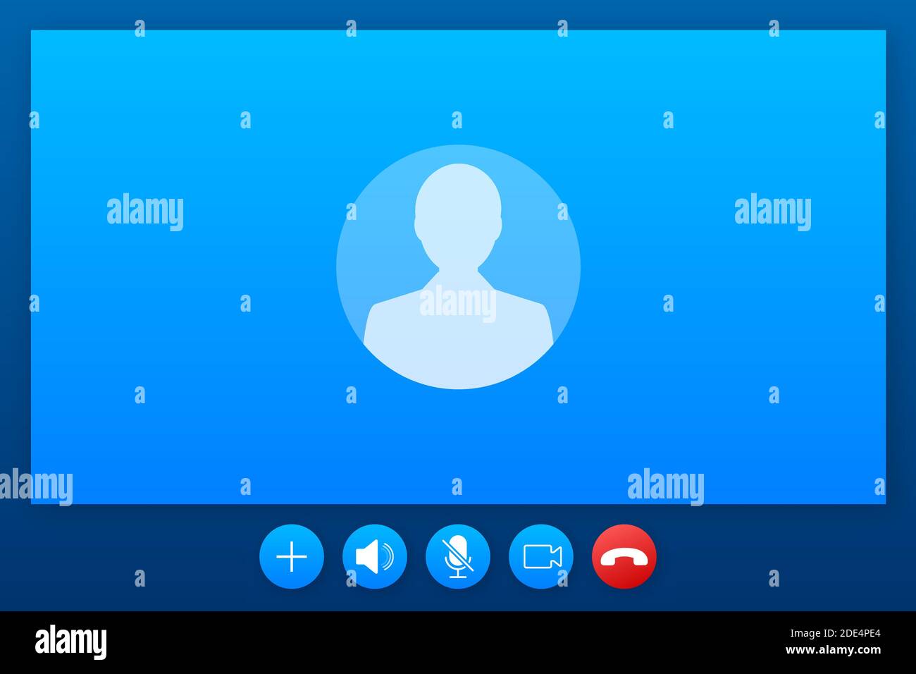 Incoming video call on laptop. Laptop with incoming call, man profile ...