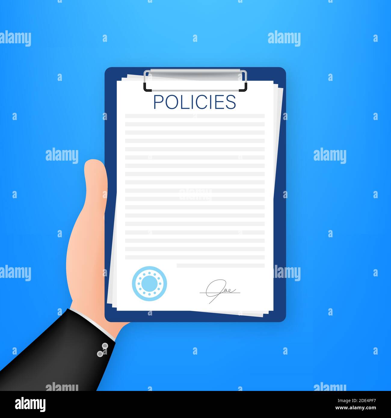 Policies in flat style. Checklist icon. Corporate document. Corporate ...
