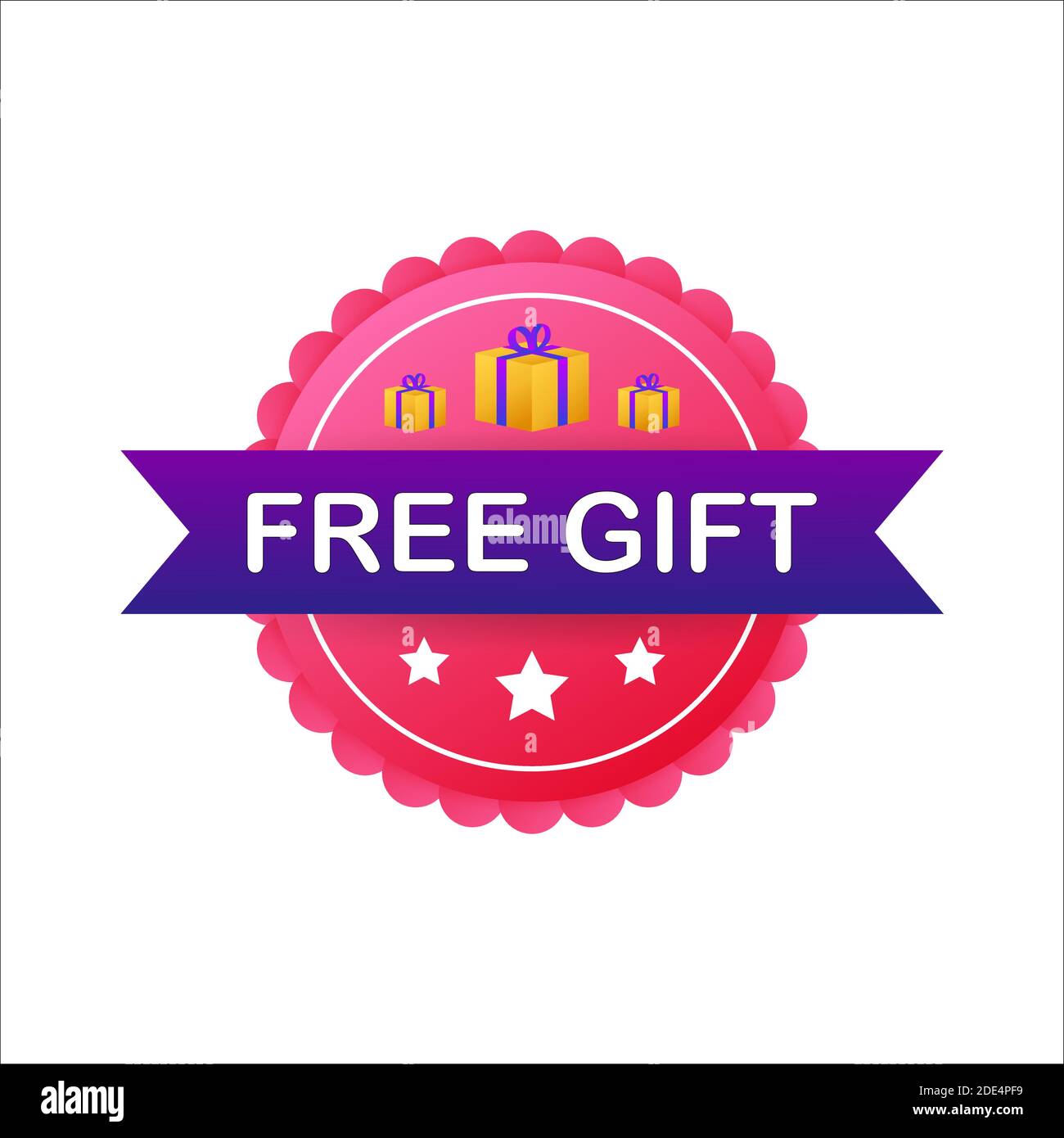 Business template with red free gift on white background for banner ...