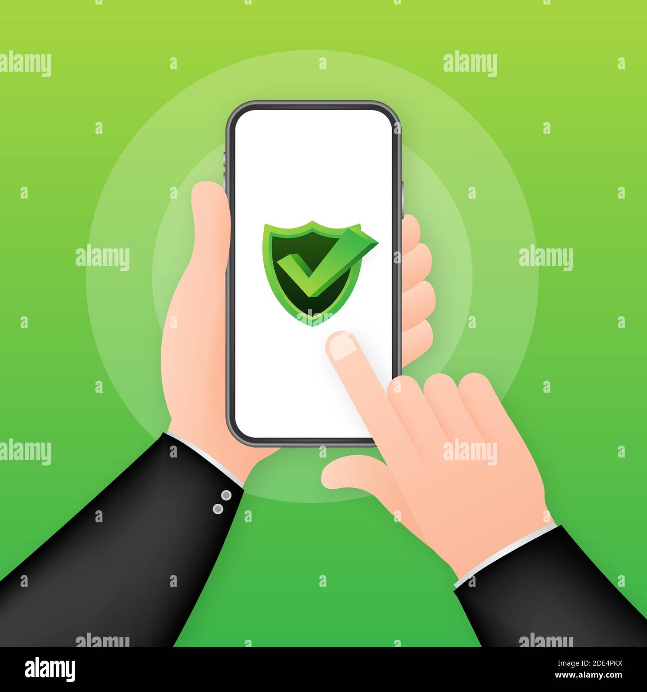 Data Protection on smartphone, privacy, and internet security. Vector ...