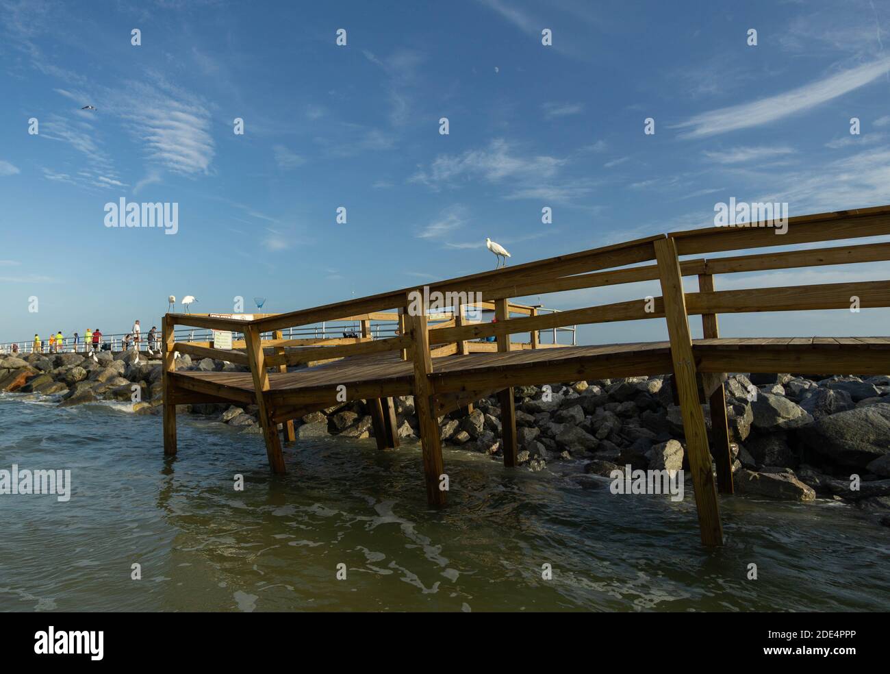 Sep. 24, 2020. The Ponce Inlet jetty's boardwalk stands with heavy ...
