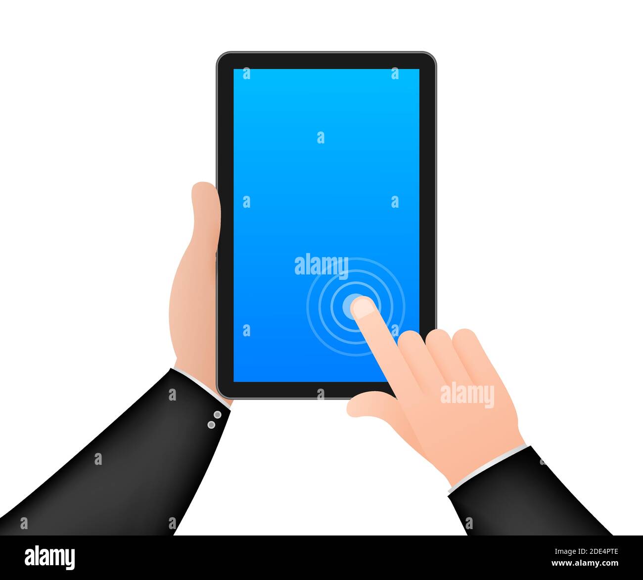 Screen computer monitor. Digital communication. Hand touch screen ...
